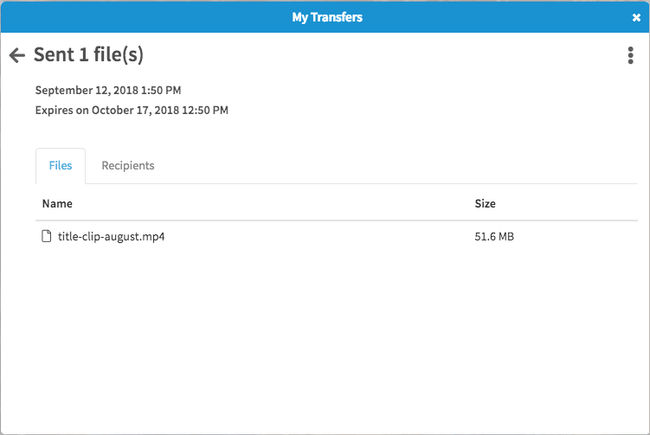 Transfer History | Signiant Help